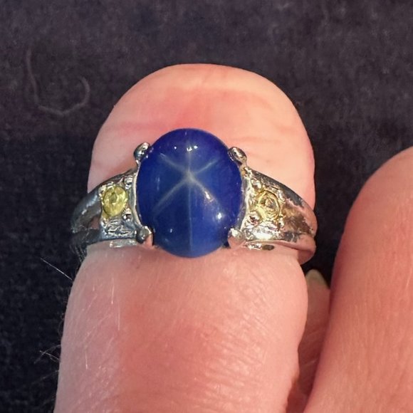 Uncas | Jewelry | Vintage Uncas Faux Star Sapphire White Gold Plated ...